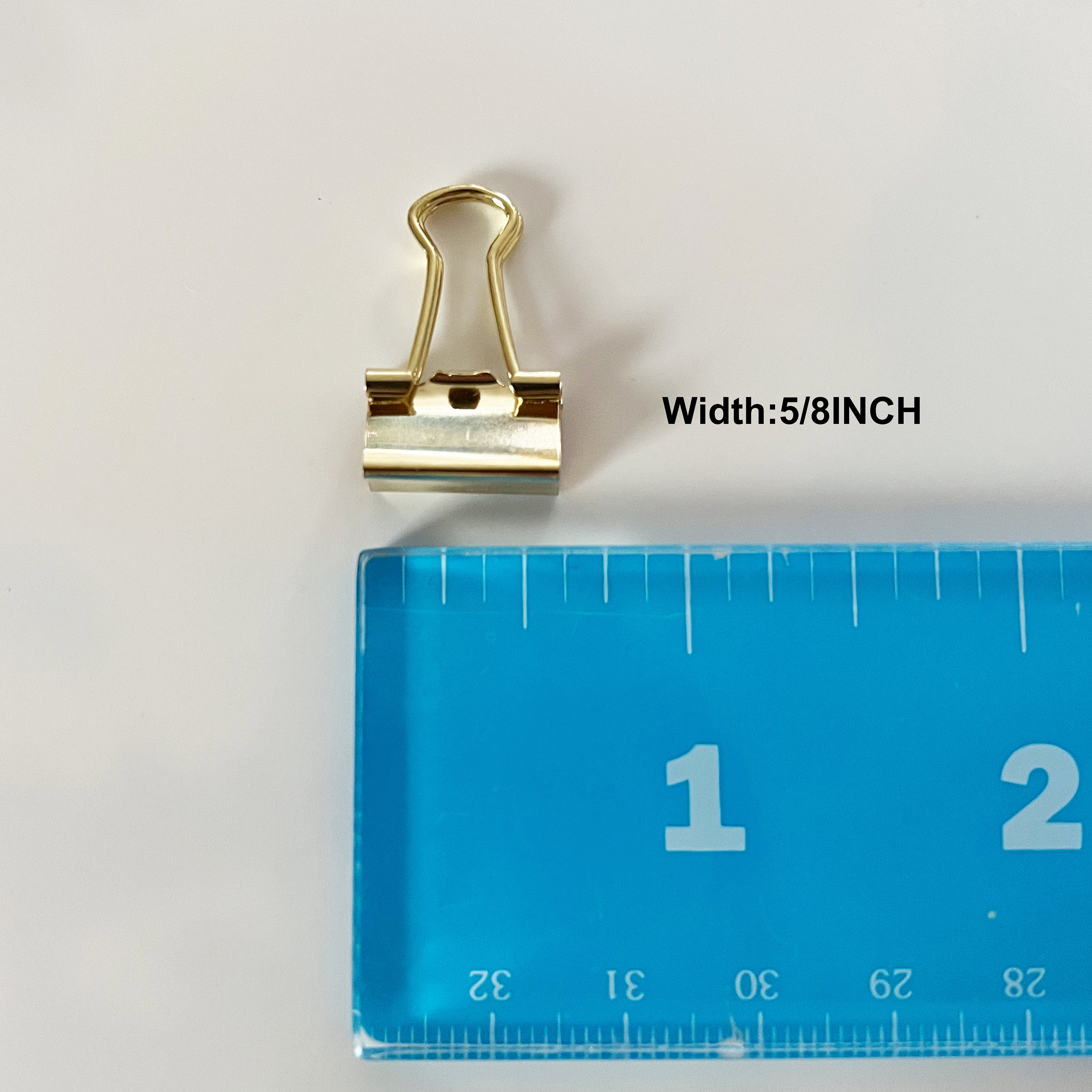 Mini Binder Clips, Gold Color, Width: 5/8INCH (15mm), Golden Metal ...