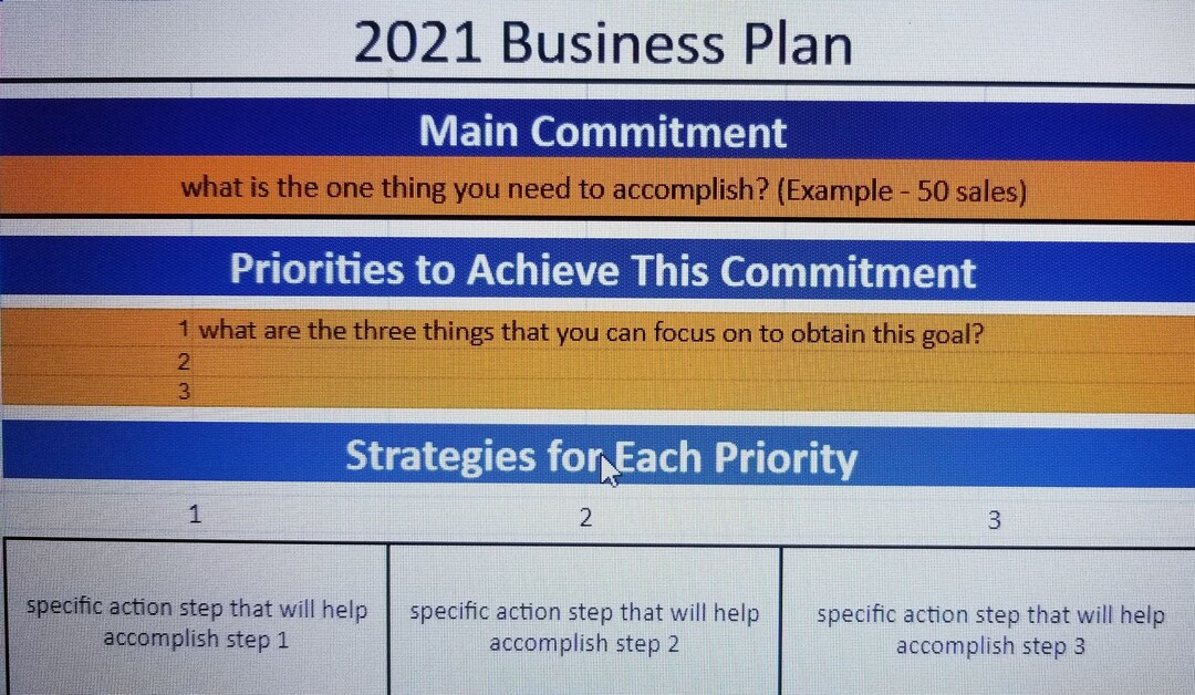 One Page Business Plan Easy Business Plan Etsy One Page Business Plan Easy Business Plan Etsy