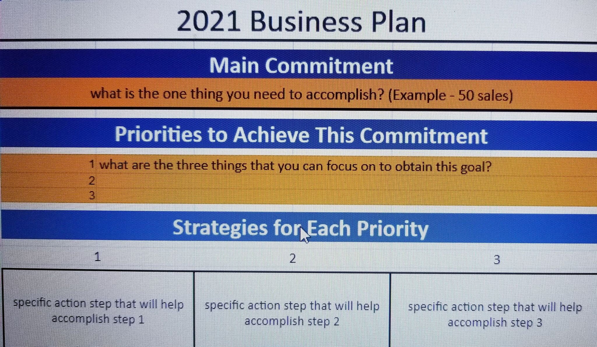 One Page Business Plan Easy Business Plan Etsy