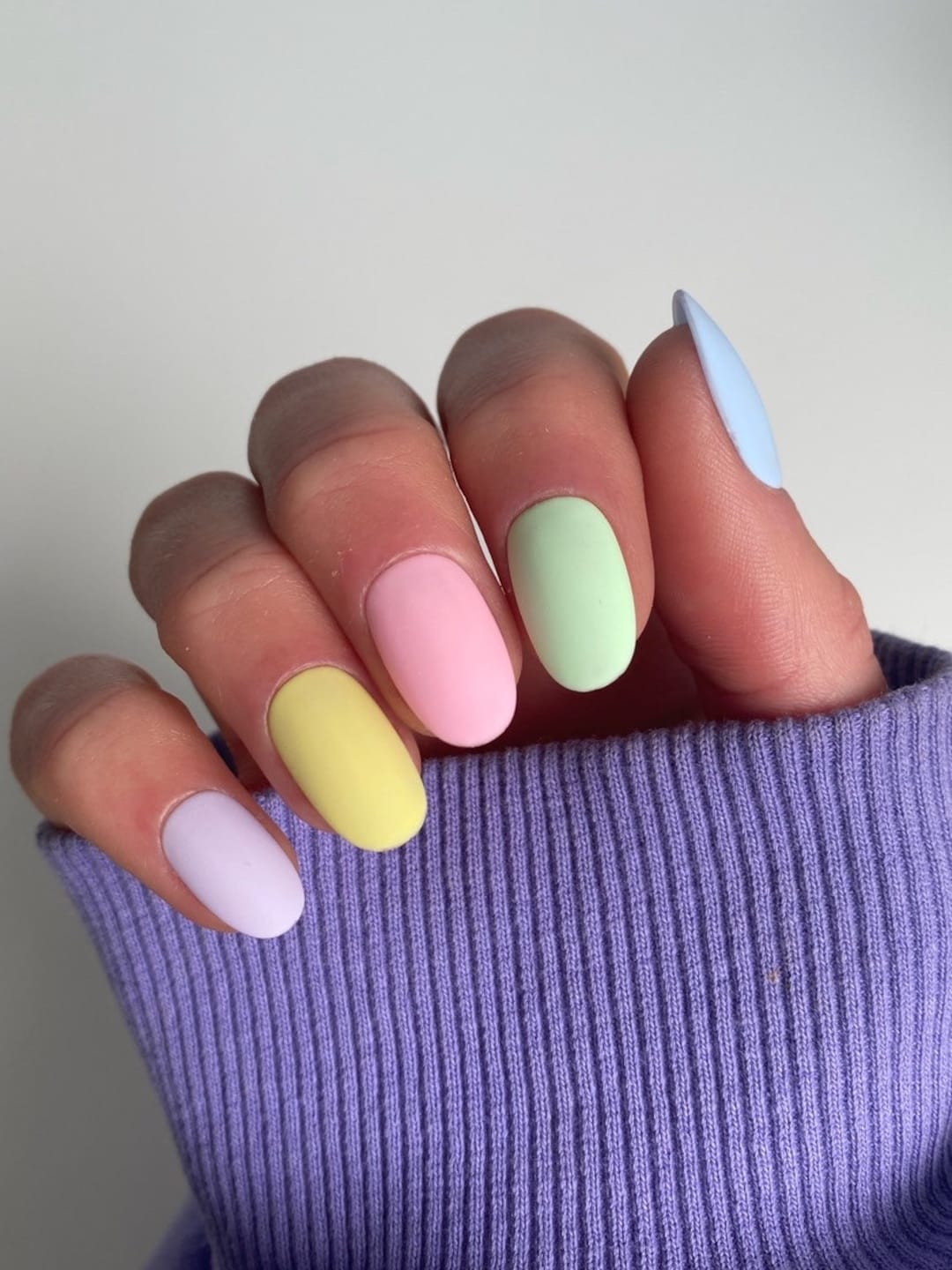Pastel Mix and Match Matte Custom Press on Nails | Multicolour False ...