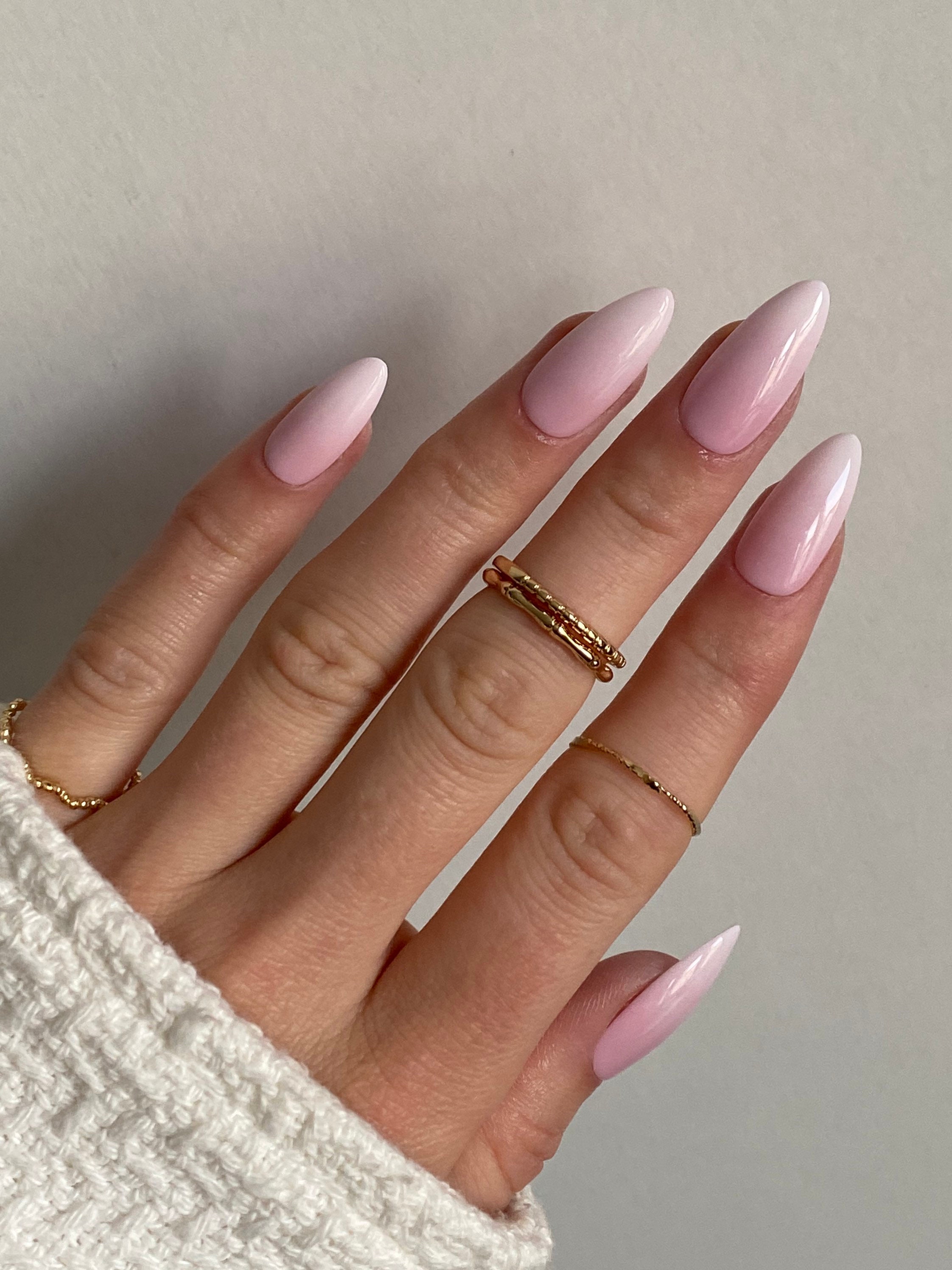 French Ombre Pink Base Custom Press on Nails - Etsy