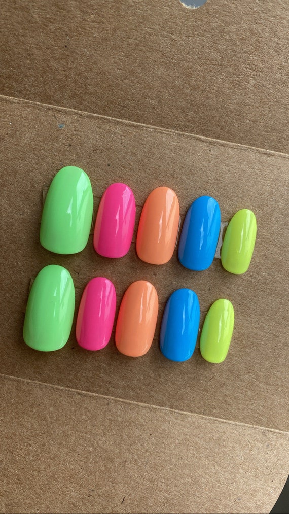 Bright Neon Acrylic Nails