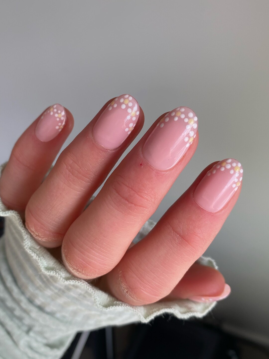 Daisy French Custom Press on Nails | Spring False Nails | Floral Stick ...