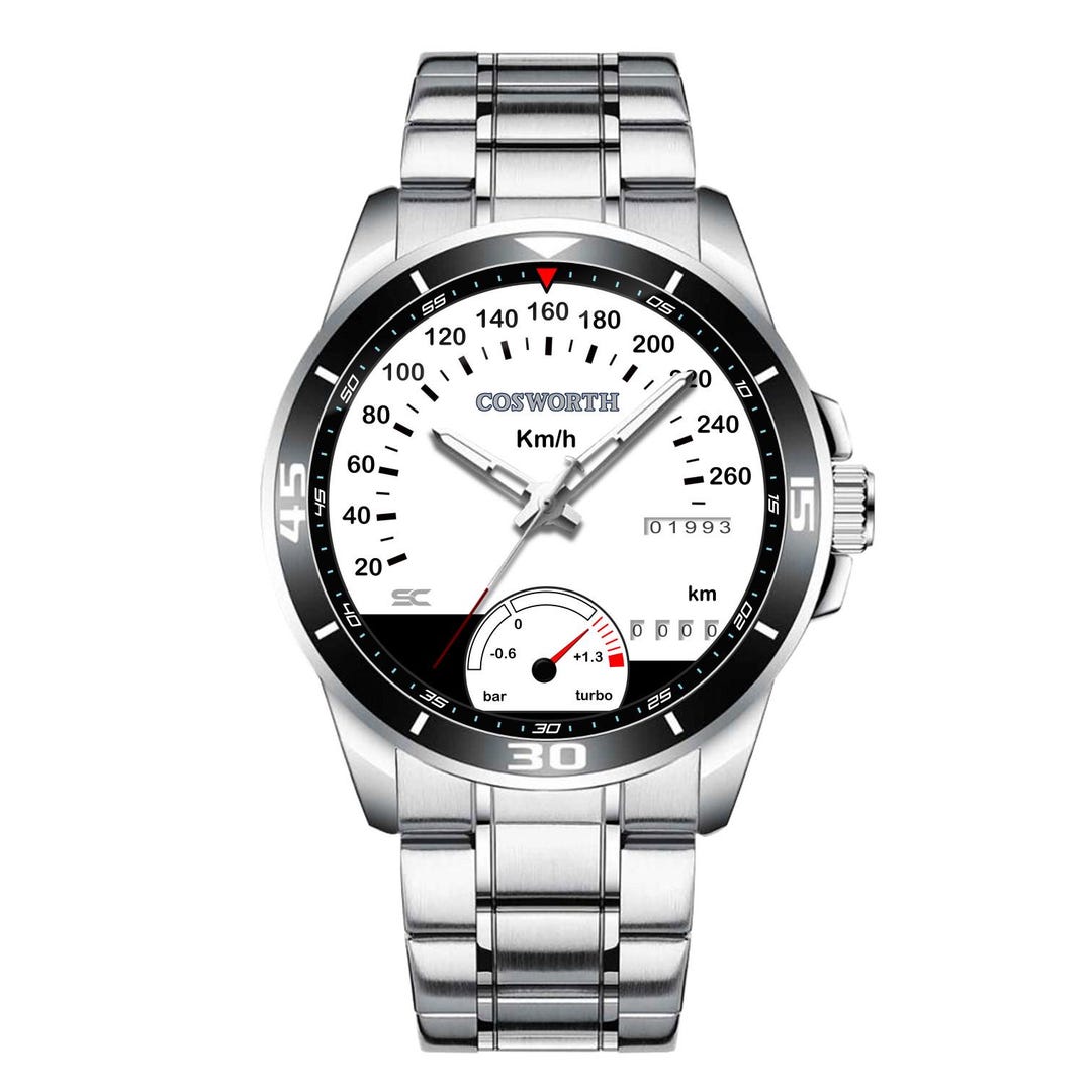 Ford Escort RS Cosworth Sierra Sports Car Tachometer Wristwatch Silver ...