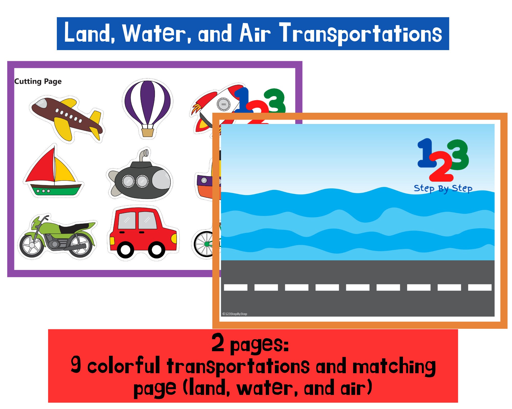 Land Water and Air Transportations Activity Page - Etsy España