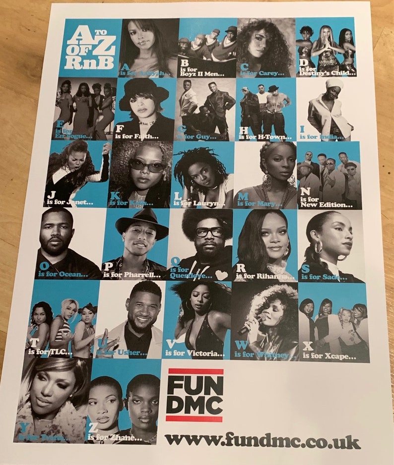 A-Z of Rnb Poster A3 - Etsy