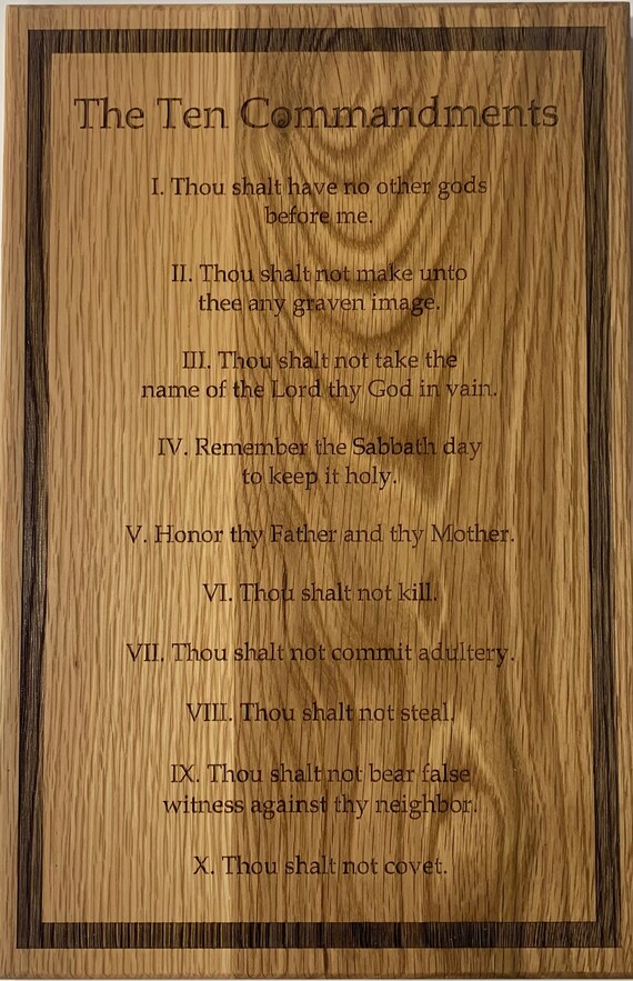 The Ten Commandments Plaque - Etsy