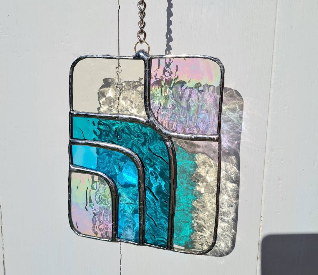 Seventies Style Stained Glass Suncatcher, Seventies, 70s, Wall Hanging ...