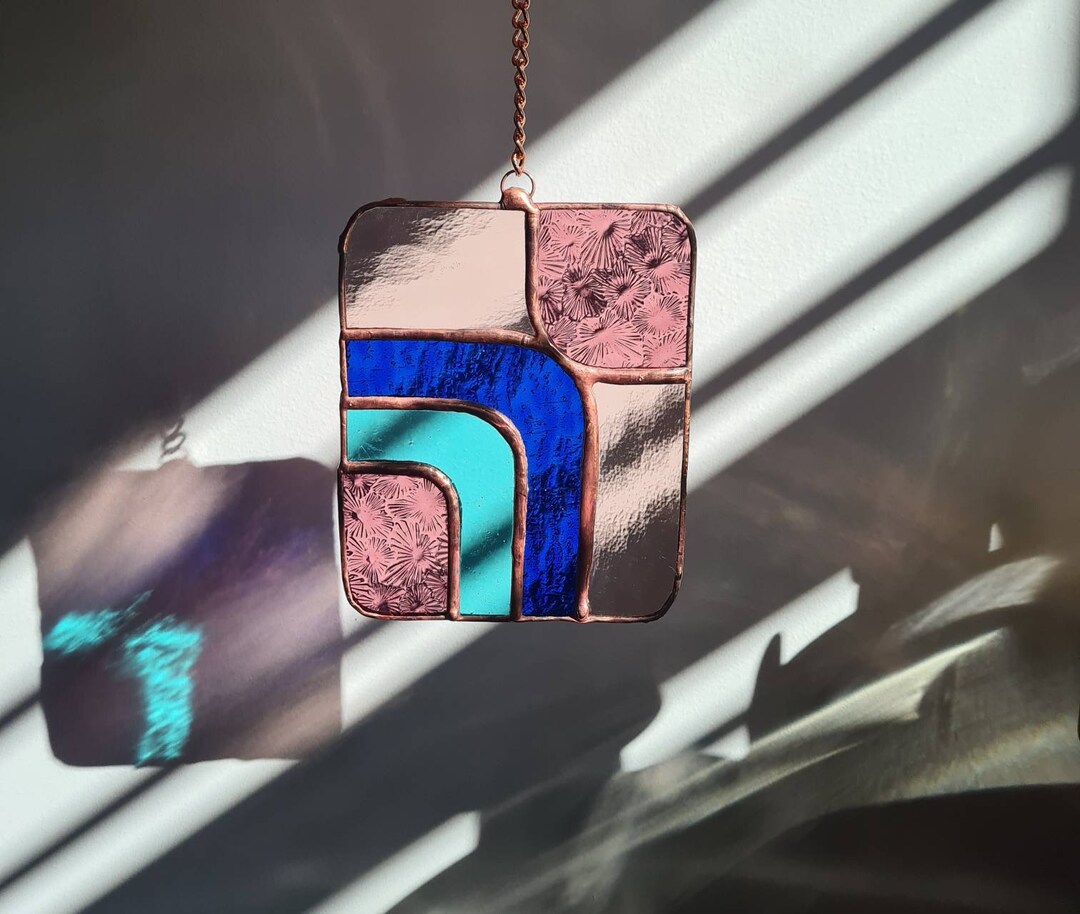 Seventies Style Stained Glass Suncatcher, Seventies, 70s, Wall Hanging ...