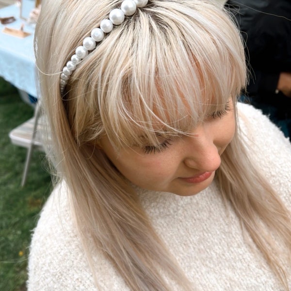 Pearl Bead Headband - Etsy