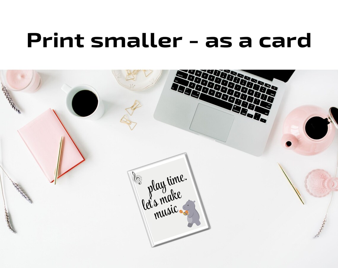 Boogie Hippo US A4 Letter PDF, Instant Download Stationary Pack ...