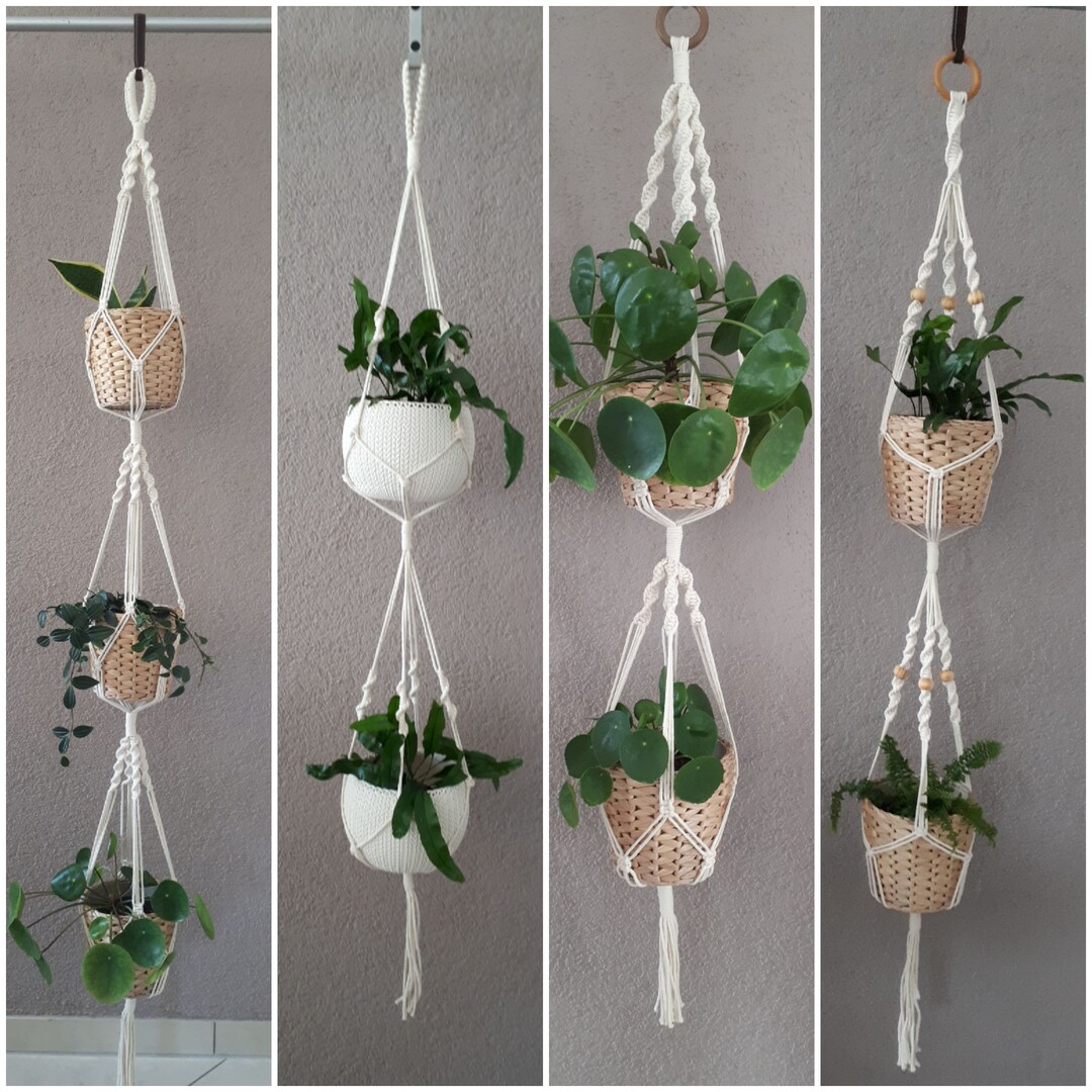 Hanging Flower Basket 2-3-triple TWO-STOREY for Two Three Plants Wall ...