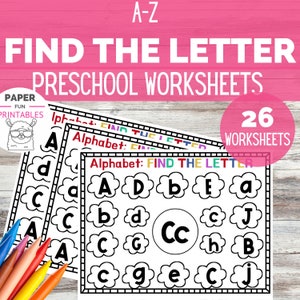 Preschool Worksheet | Find the Letter ABC Worksheets | Learn Upper Case ...