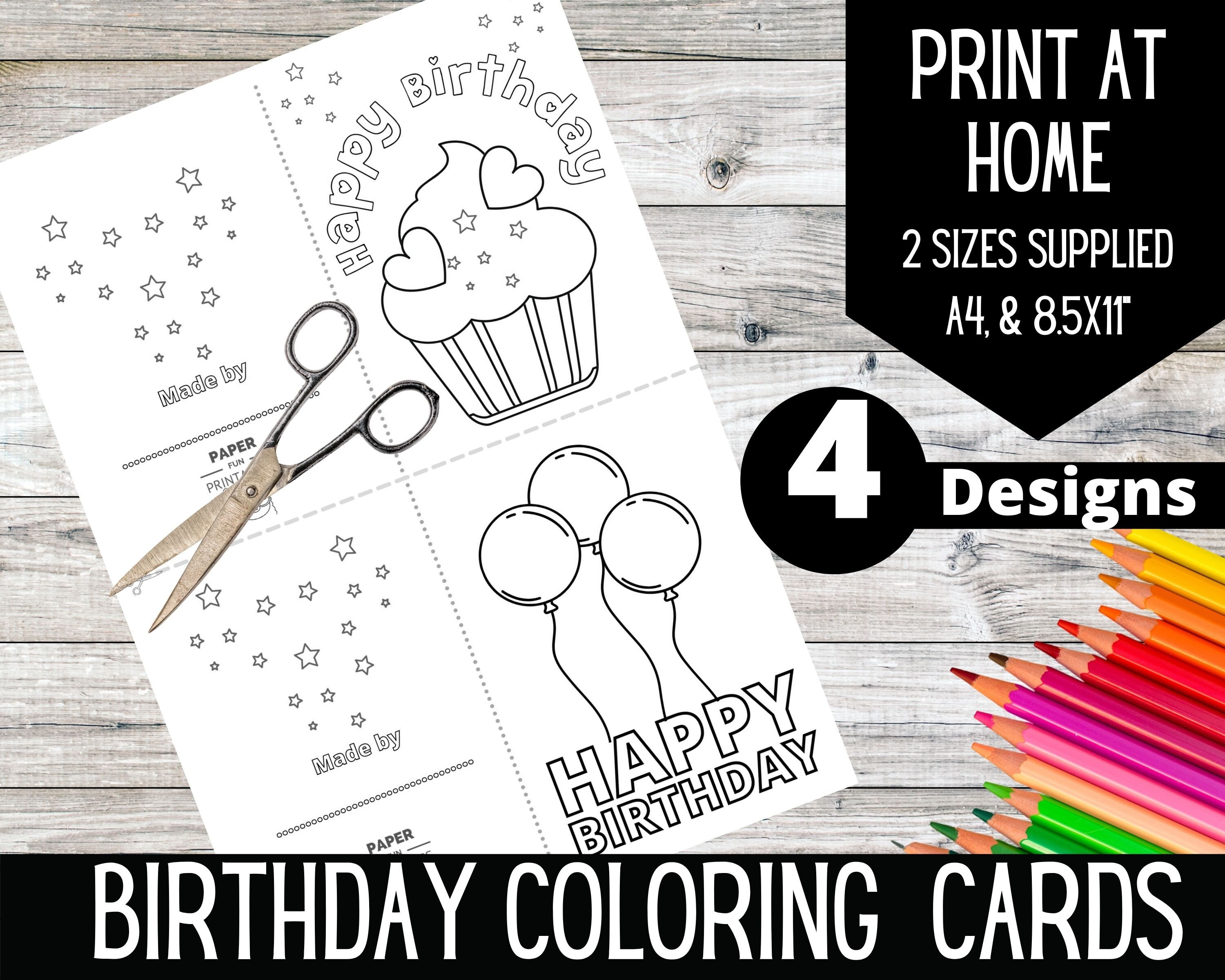 Happy Birthday Coloring Certificate