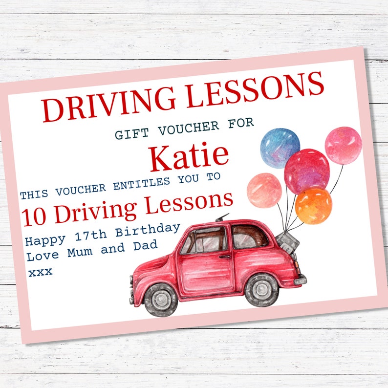 Driving Lessons Voucher Template : Driving Lesson Gift Editable Voucher ...