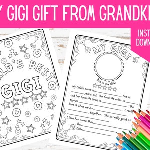 Gigi Birthday Printable, About My Gigi, Mother's Day Gigi Birthday Gift ...