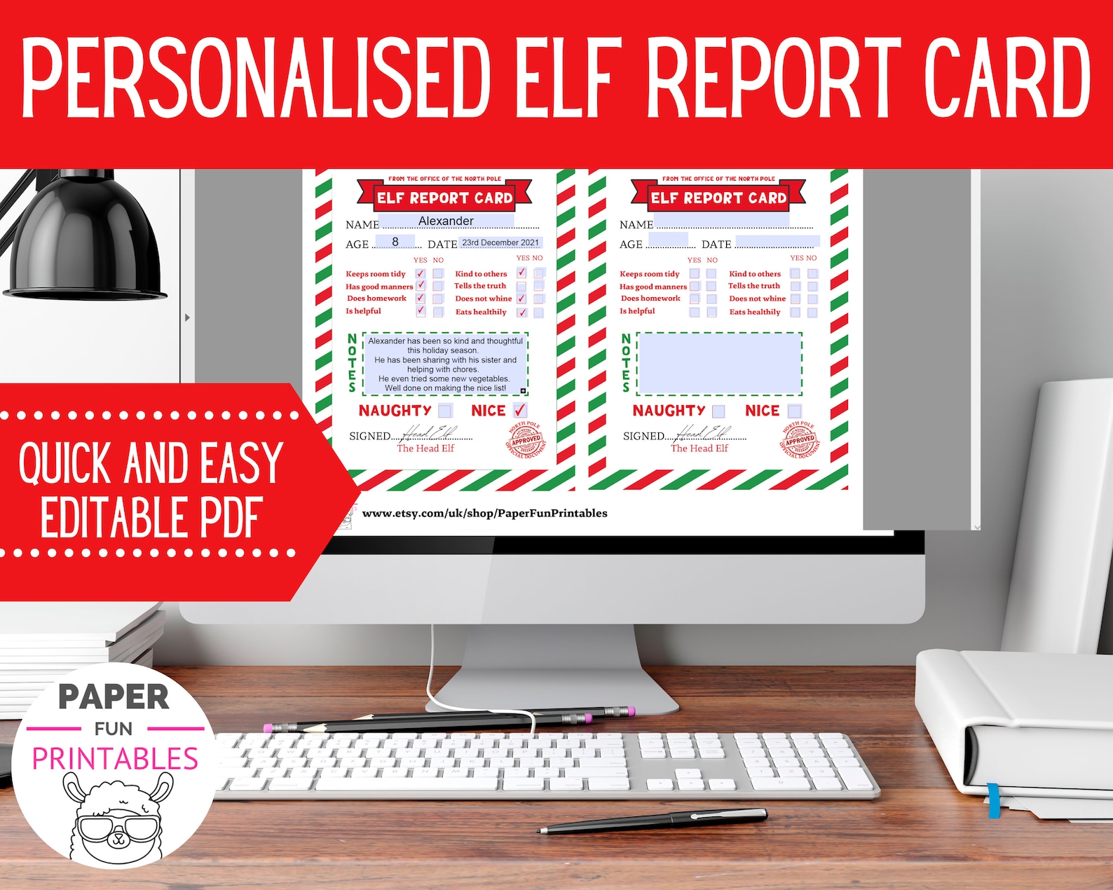 Elf Report | Nice List Printable Elf Report | Editable Elf Prop - DIY ...