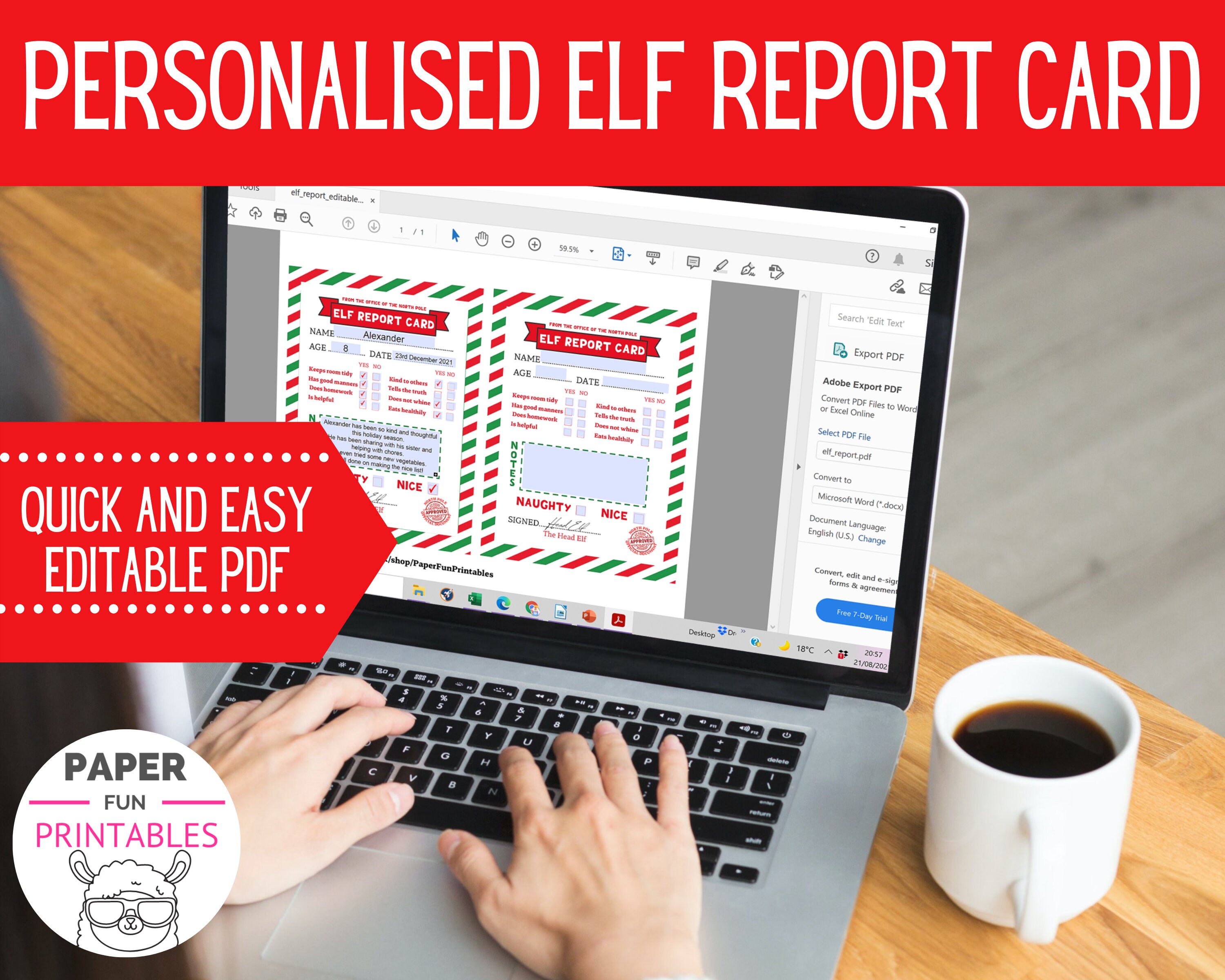 Elf Report | Nice List Printable Elf Report | Editable Elf Prop - DIY ...