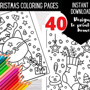 PRINTABLE Christmas Coloring Sheets. 40 Pages- Value Pack | DIGITAL ...