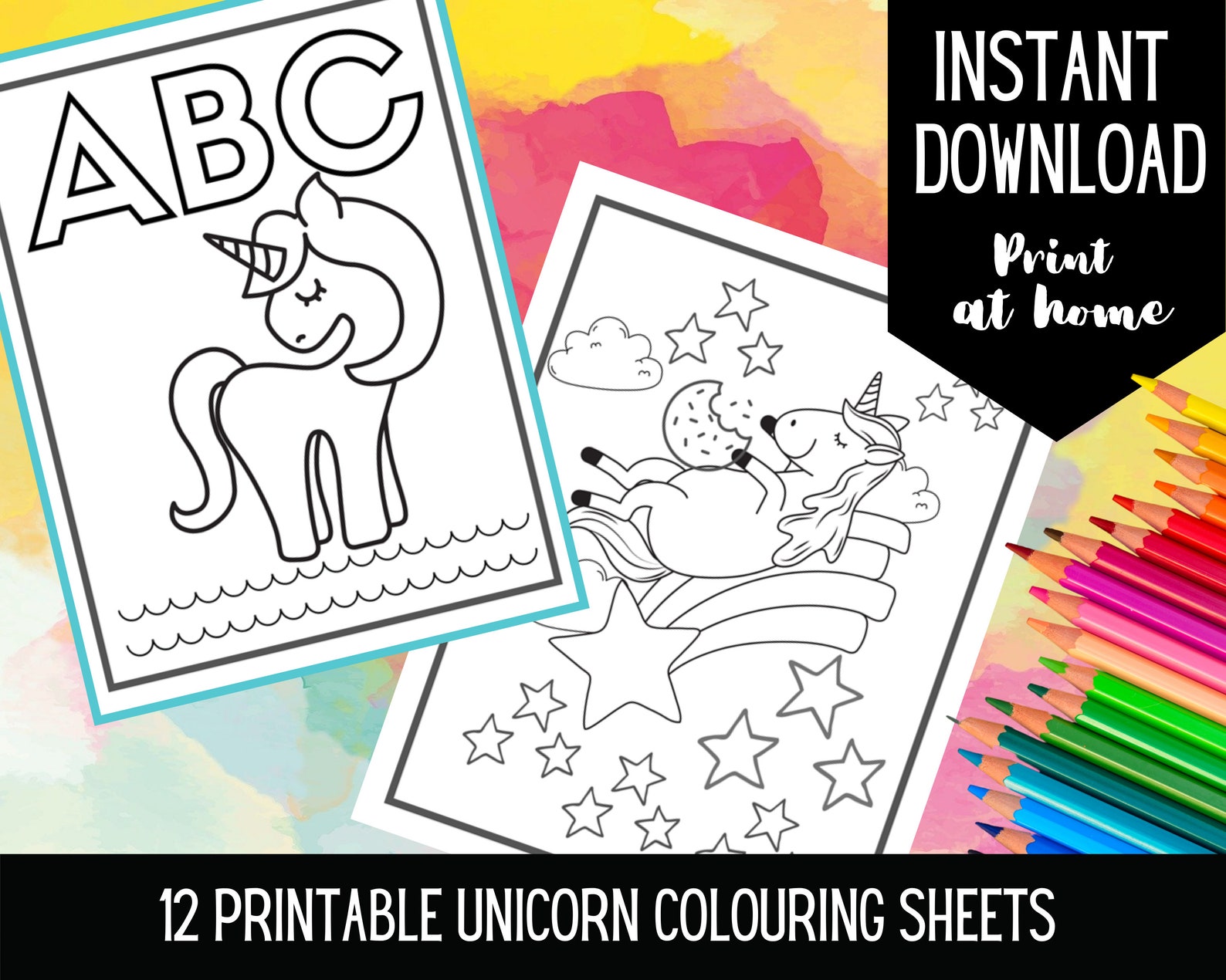 Unicorn ABC Letter Tracing Writing Worksheet. Learn to Write - Etsy