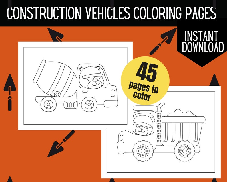 Construction Vehicles Coloring : Trucks & Diggers Coloring. 45 ...