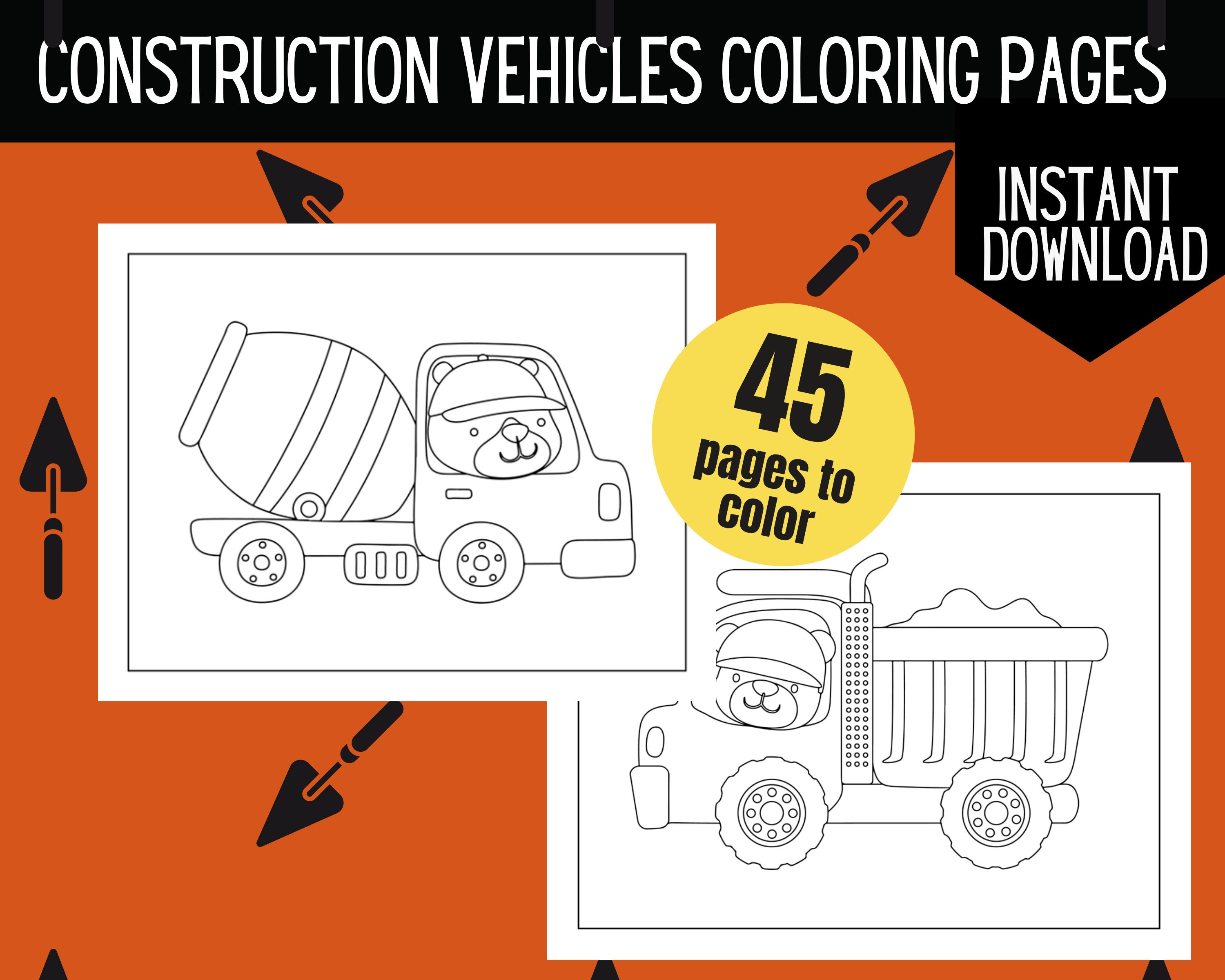 Construction Vehicles Coloring : Trucks & Diggers Coloring. 45 ...