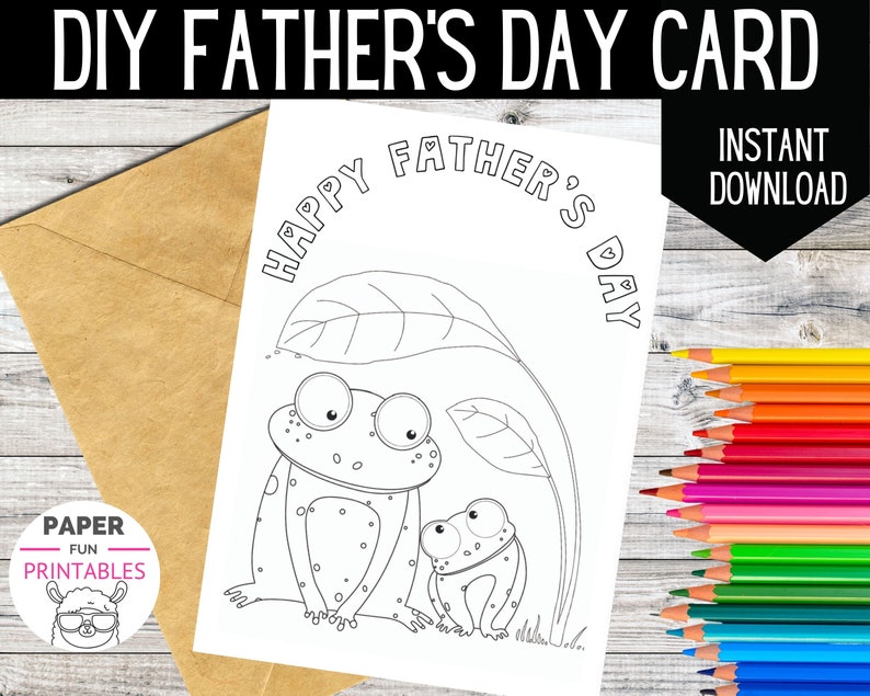 PRINTABLE Father's Day Card| Coloring Card for Daddy. Color in Father's ...