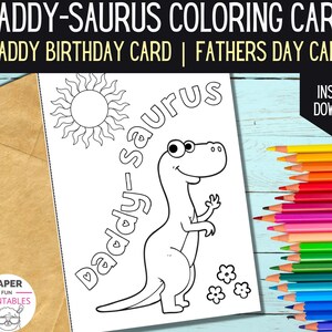 PRINTABLE Coloring Card for Daddy. Color in Father's Day Card or ...