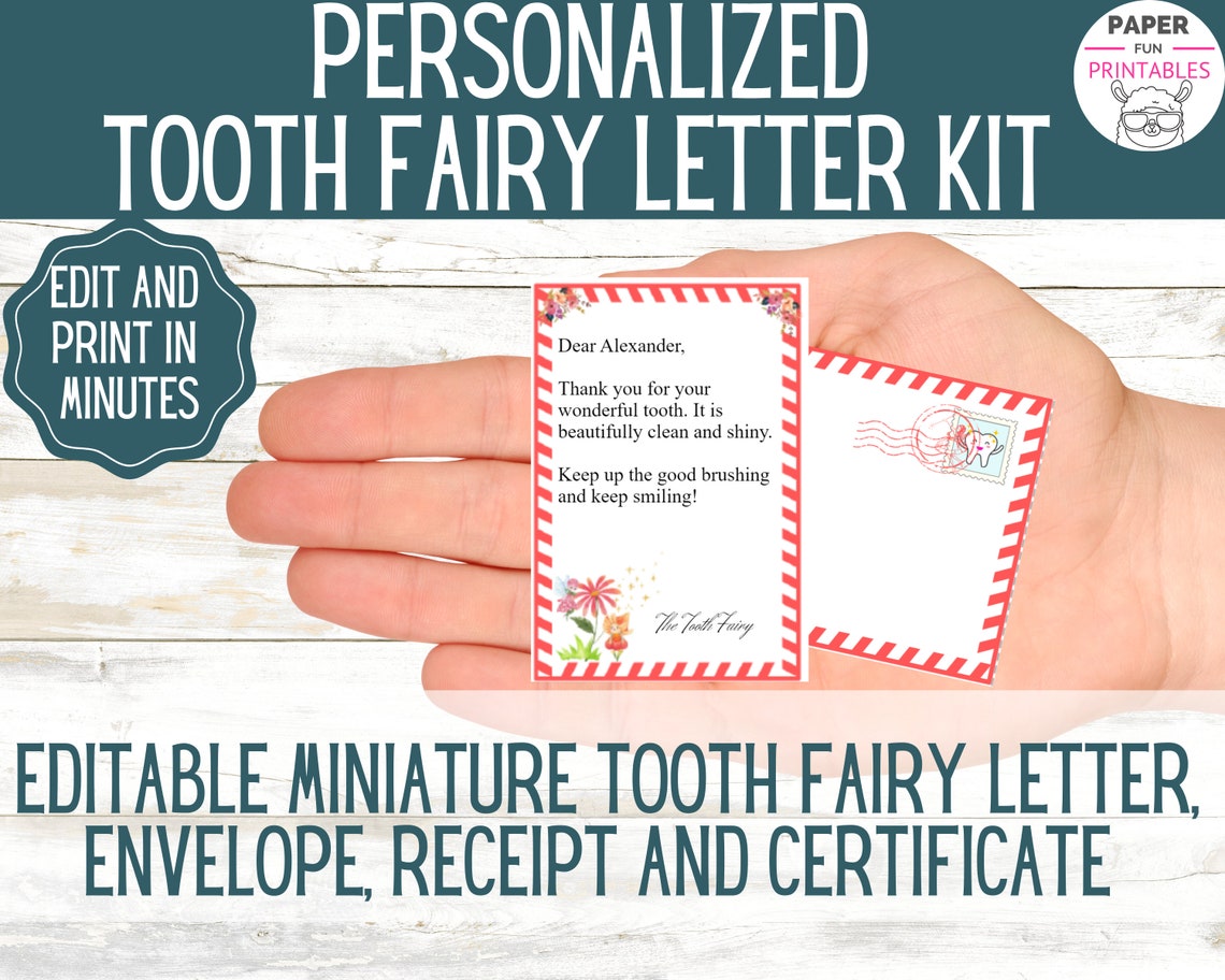 Tooth Fairy Letter INSTANT EDITABLE Unisex Tooth Fairy Letter - Etsy
