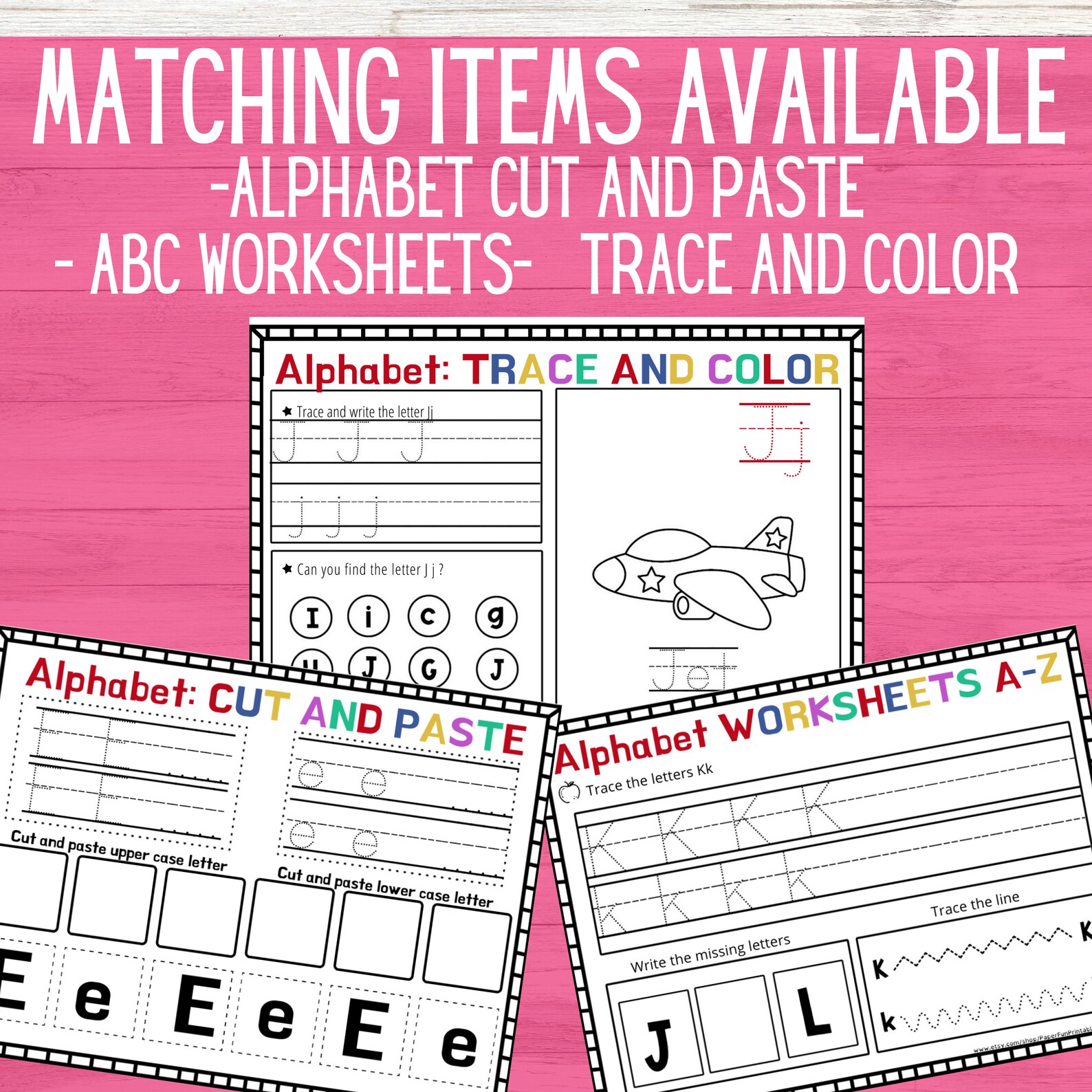 Preschool Worksheet Cut and Paste ABC Worksheets Learn | Etsy