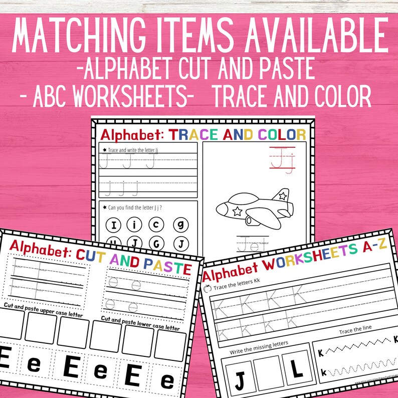 Preschool Worksheet Cut and Paste ABC Worksheets Learn | Etsy