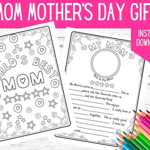 Mother's Day Printable, Mom Printable Coloring, All About My Mom, DIY ...