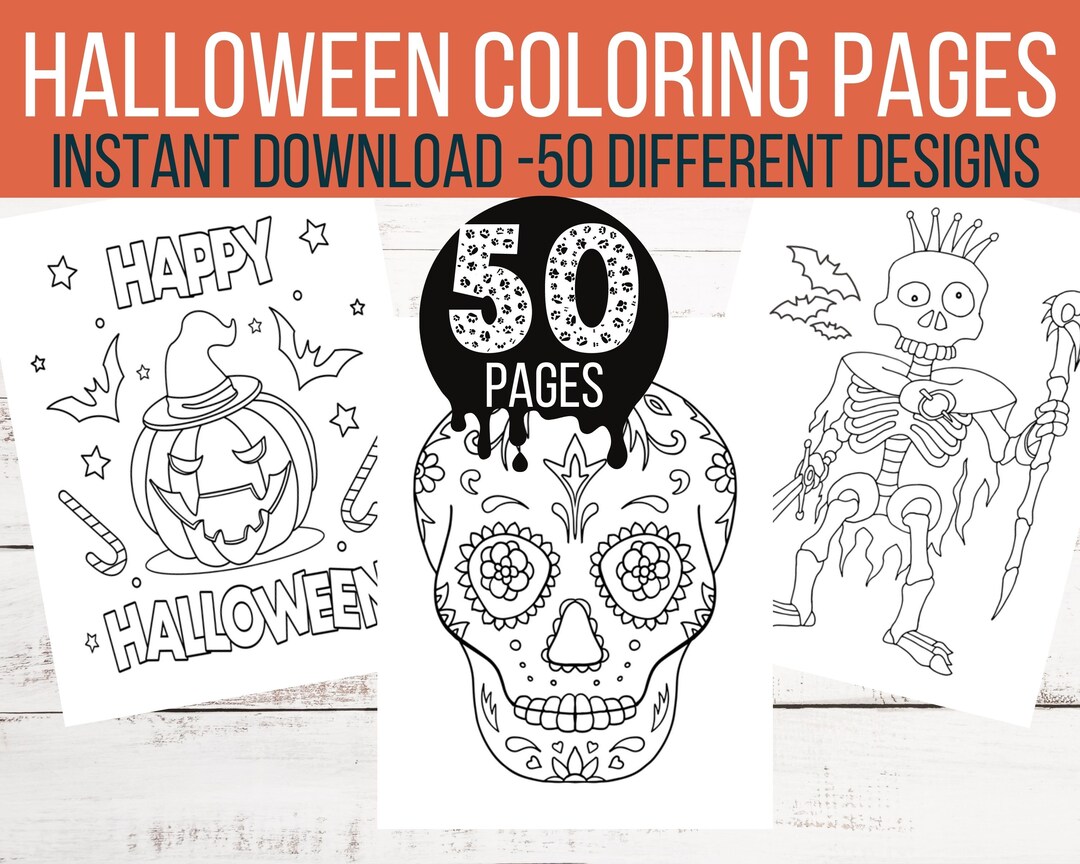 50 Spooky Halloween Coloring Pages, Printable Halloween Coloring for ...