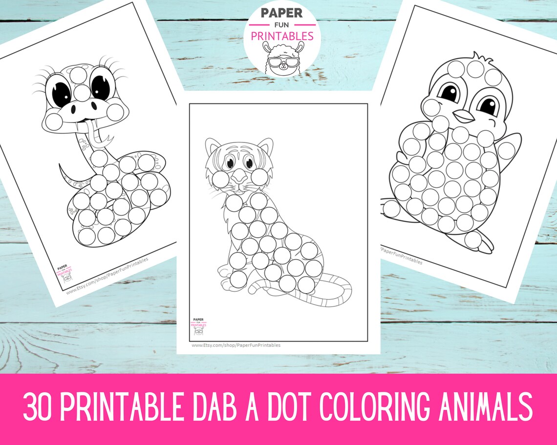 Dot Marker Coloring Pages Animal Dab a Dot Do a Dot Marker | Etsy