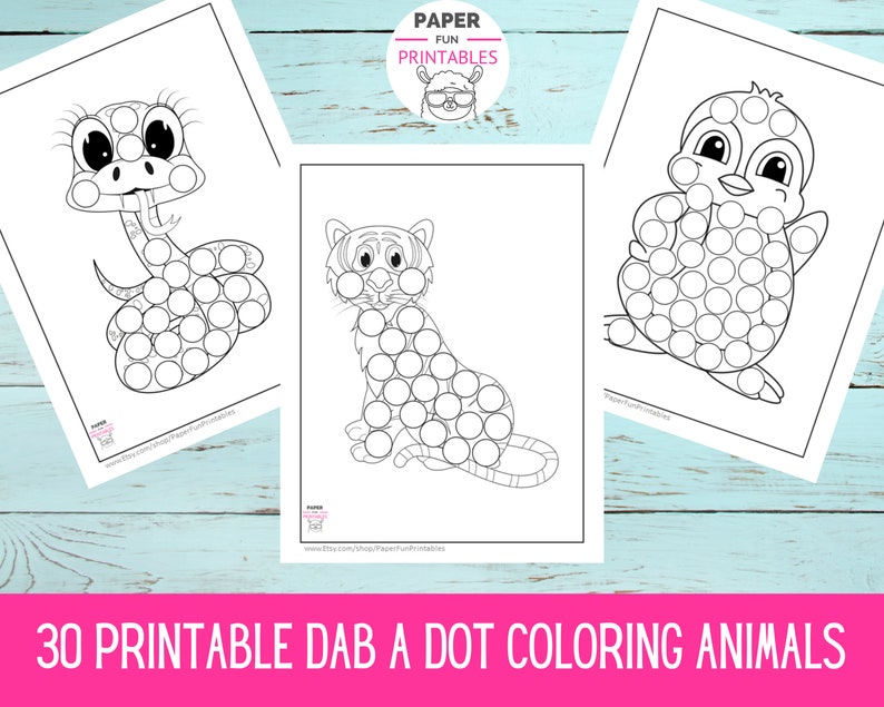 Dot Marker Coloring Page Animal Dab a Dot Dot Marker - Etsy
