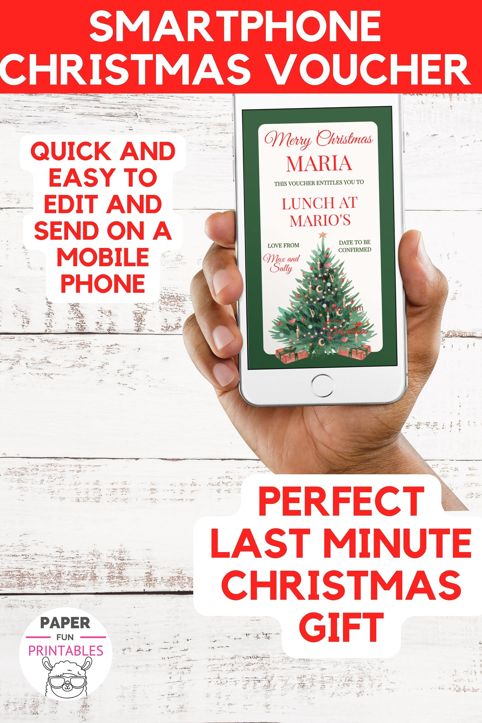 Christmas Gift Voucher Template. SMS Gift Voucher - Christmas Text Gift ...