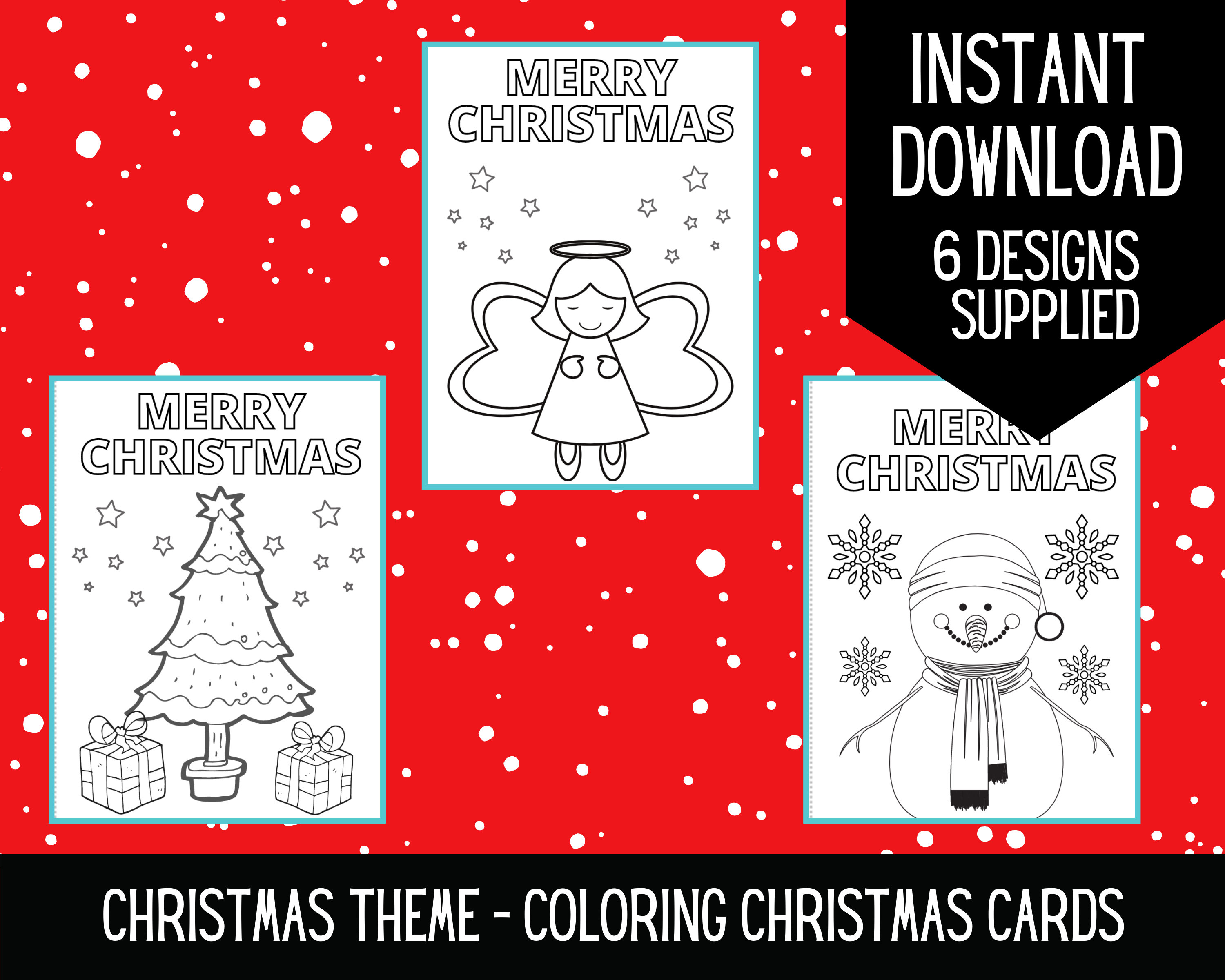 PRINTABLE Colouring Christmas Cards DIGITAL DOWNLOAD | Etsy