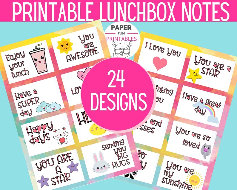 PRINTABLE Lunch Box Cards Back to School Lunch Notes for - Etsy UK