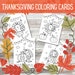 Thanksgiving Coloring Cards | DIY Thanksgiving Card DIGITAL DOWNLOAD ...
