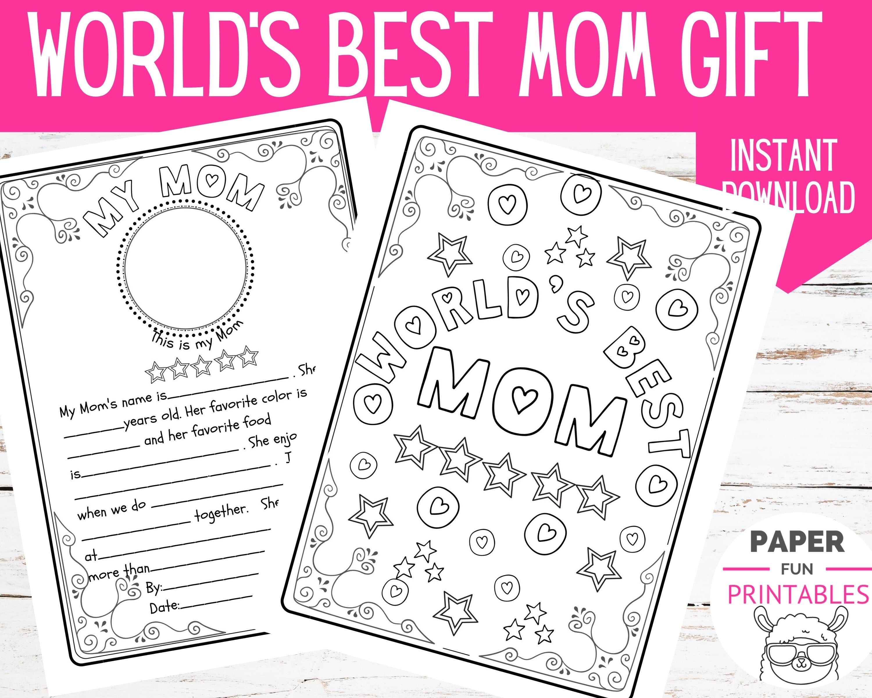 Mother's Day Printable, Mom Printable Coloring, All About My Mom, DIY ...