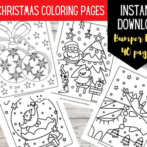 PRINTABLE Christmas Coloring Sheets. 40 Pages- Value Pack | DIGITAL ...