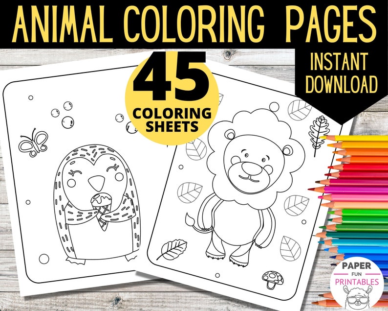 Animal Coloring Pages : 45 Animals to Color Printable Coloring Sheets ...