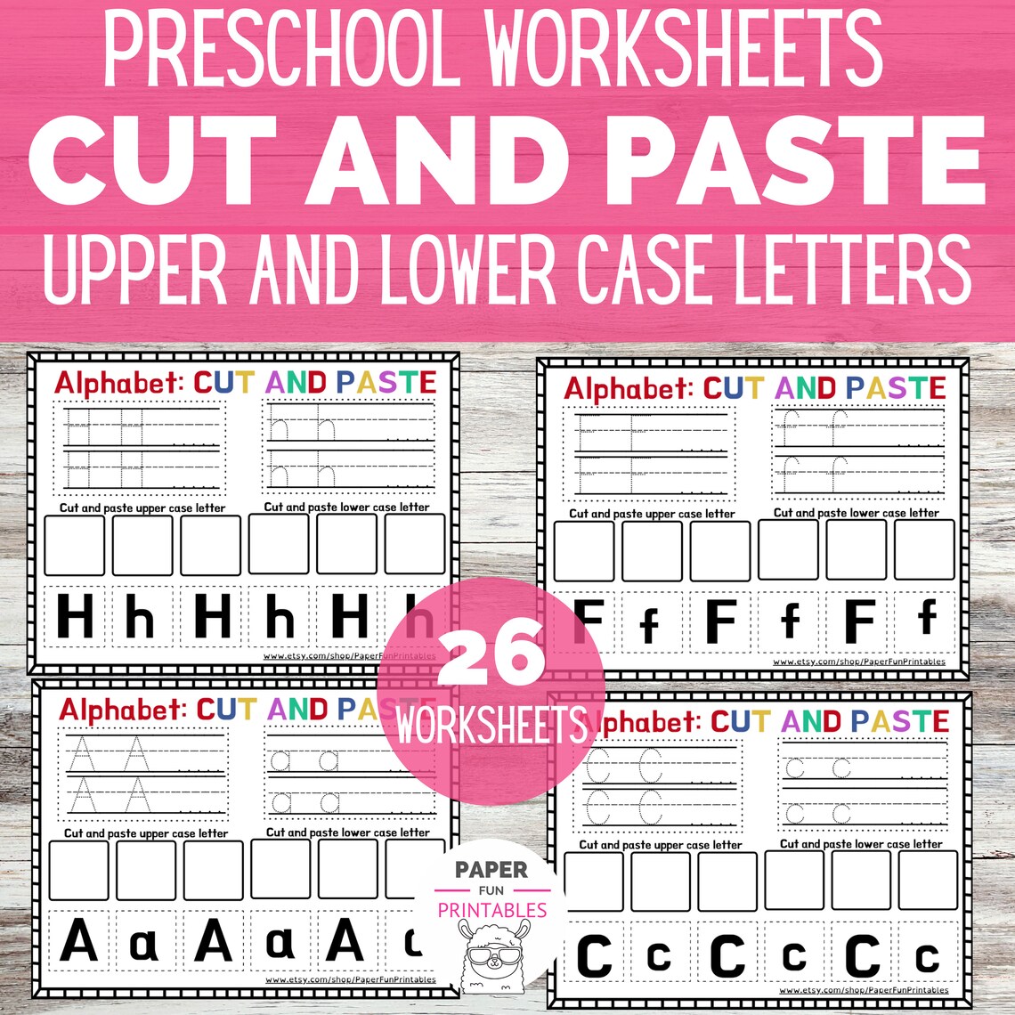 Preschool Worksheet Cut and Paste ABC Worksheets Learn | Etsy