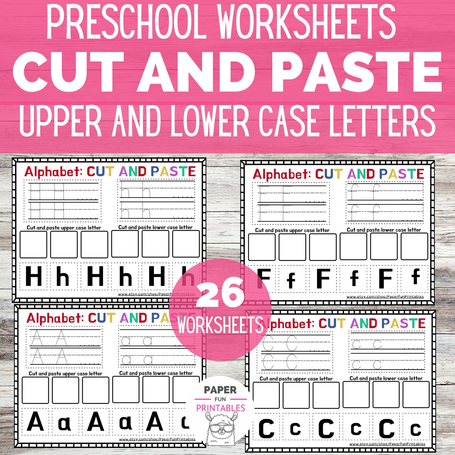 Preschool Worksheet Cut and Paste ABC Worksheets Learn Upper Case and ...