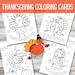 Thanksgiving Coloring Cards | DIY Thanksgiving Card DIGITAL DOWNLOAD ...