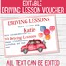 Driving Lessons Voucher Template : Driving Lesson Gift Editable Voucher ...