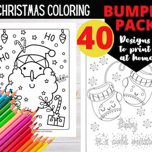 PRINTABLE Christmas Coloring Sheets. 40 Pages- Value Pack | DIGITAL ...