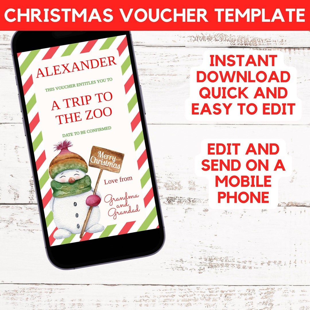 Christmas Gift Voucher Template. SMS Gift Voucher - Christmas Text Gift ...