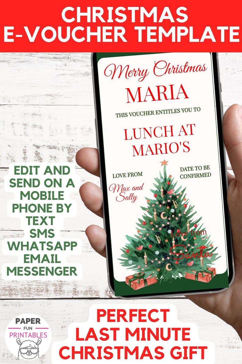 Christmas Gift Voucher Template. SMS Gift Voucher - Christmas Text Gift ...