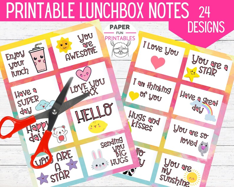 PRINTABLE Lunch Box Cards | Back to School Lunch Notes for Kids ...